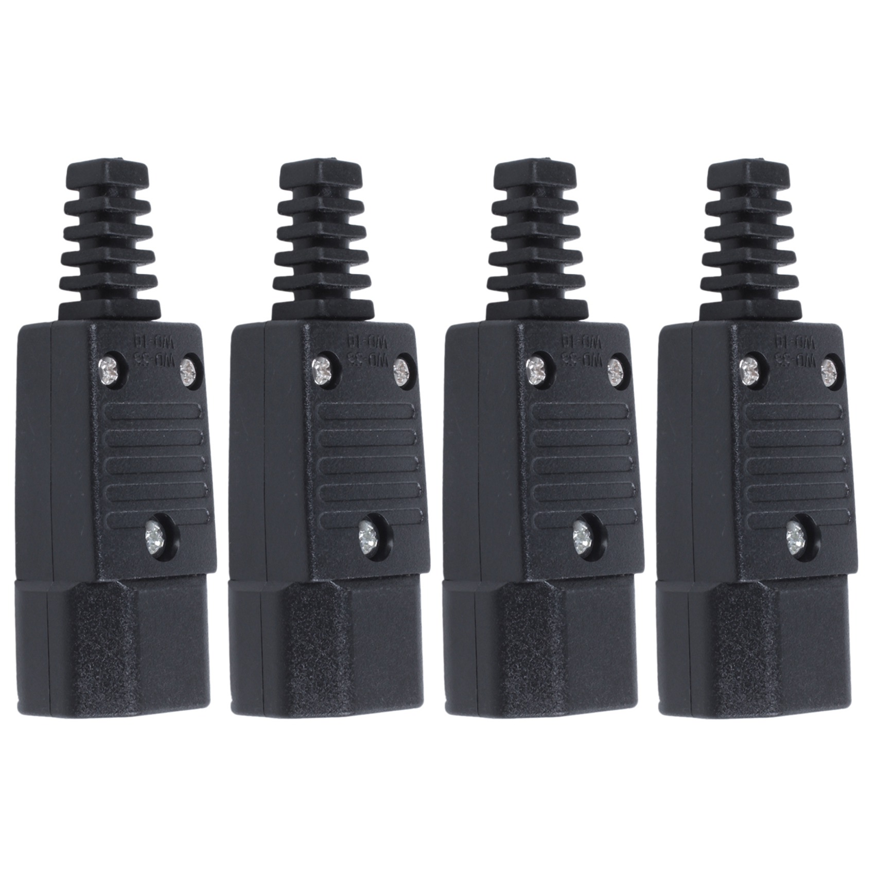 4X Black IEC-320 C14 Male Plug AC Power Inlet Socket Connector 250V 10A ...