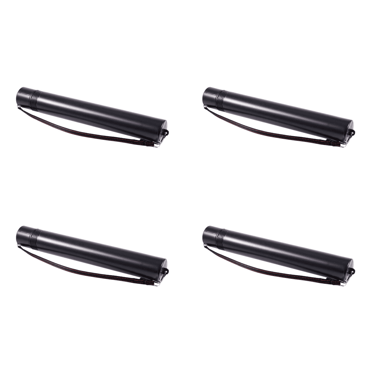4X Black Plastic Drawing Picture Storage Tube Poster Scroll Holder ...