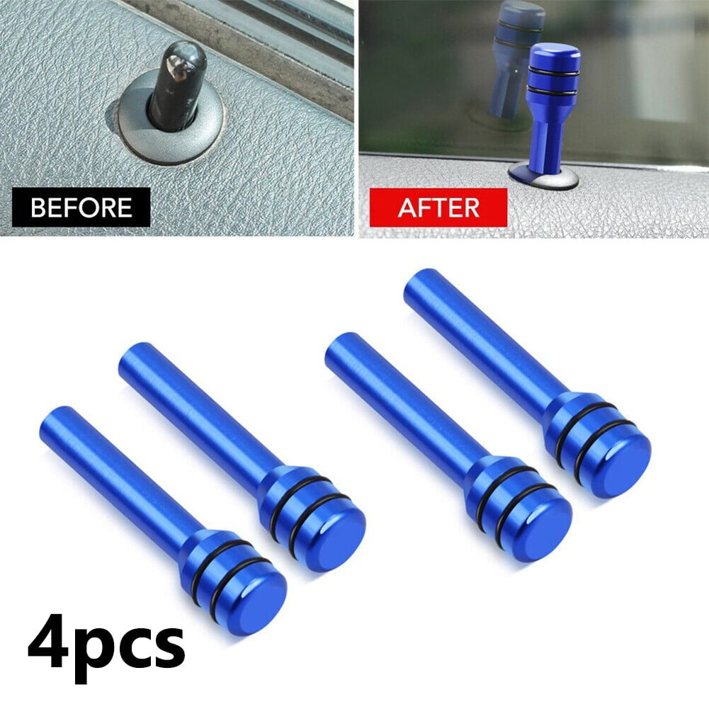 4X Blue Aluminum Car Interior Door Lock Knob Pins For Car Truck Auto ...