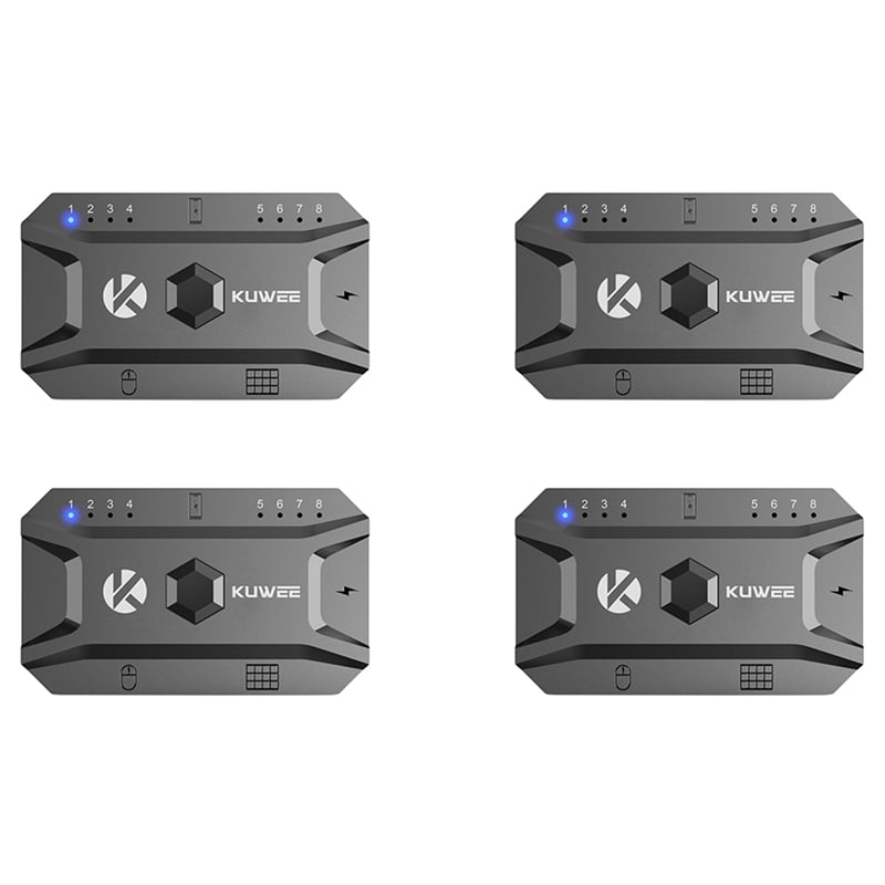 4X Bluetooth Hub USB 5.0 Converter Wired Keyboard&Mouse to Wireless Hub ...