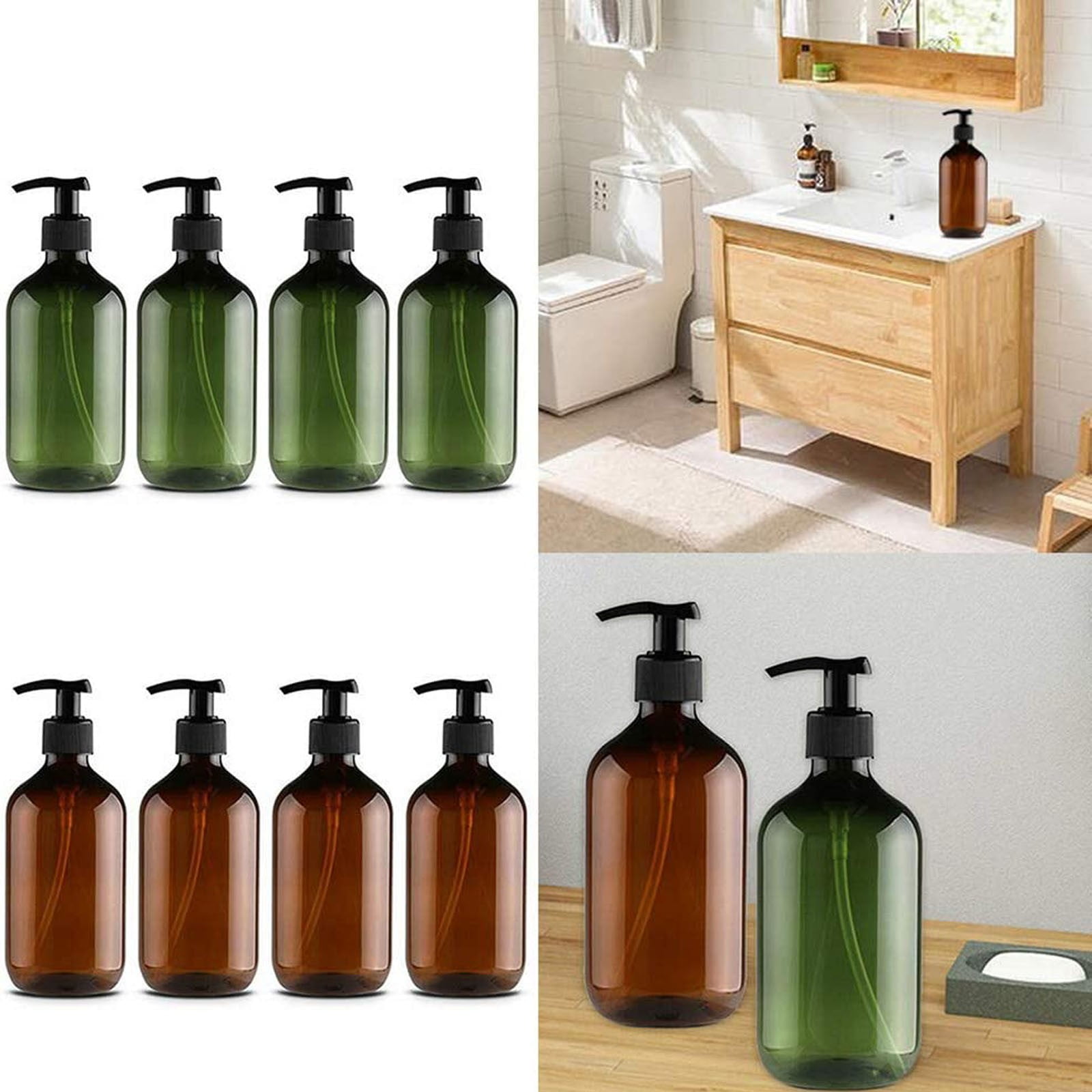 4X Bottles 4Pcs Long Neck Lotion Press Bottle, Transparent Pet Plastic ...
