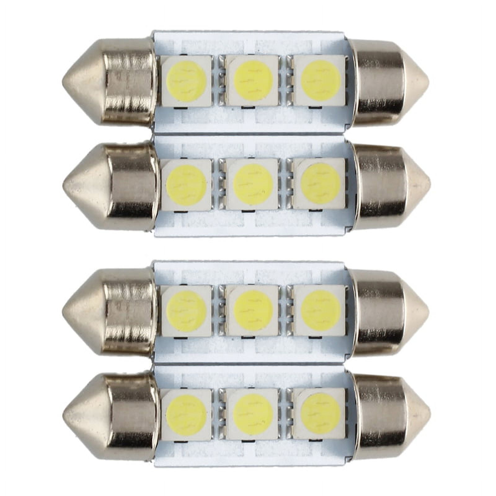 4X C5W 3 LED SMD 5050 36mm Xenon White Bulb Plate Festoons Dome Ceiling Lamp Car Light - Walmart.com