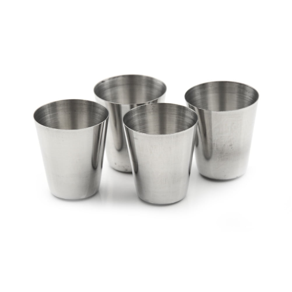 4X Camping / Travel Stainless Steel Shot Glass Set TsAMAZGPUSL WL ...