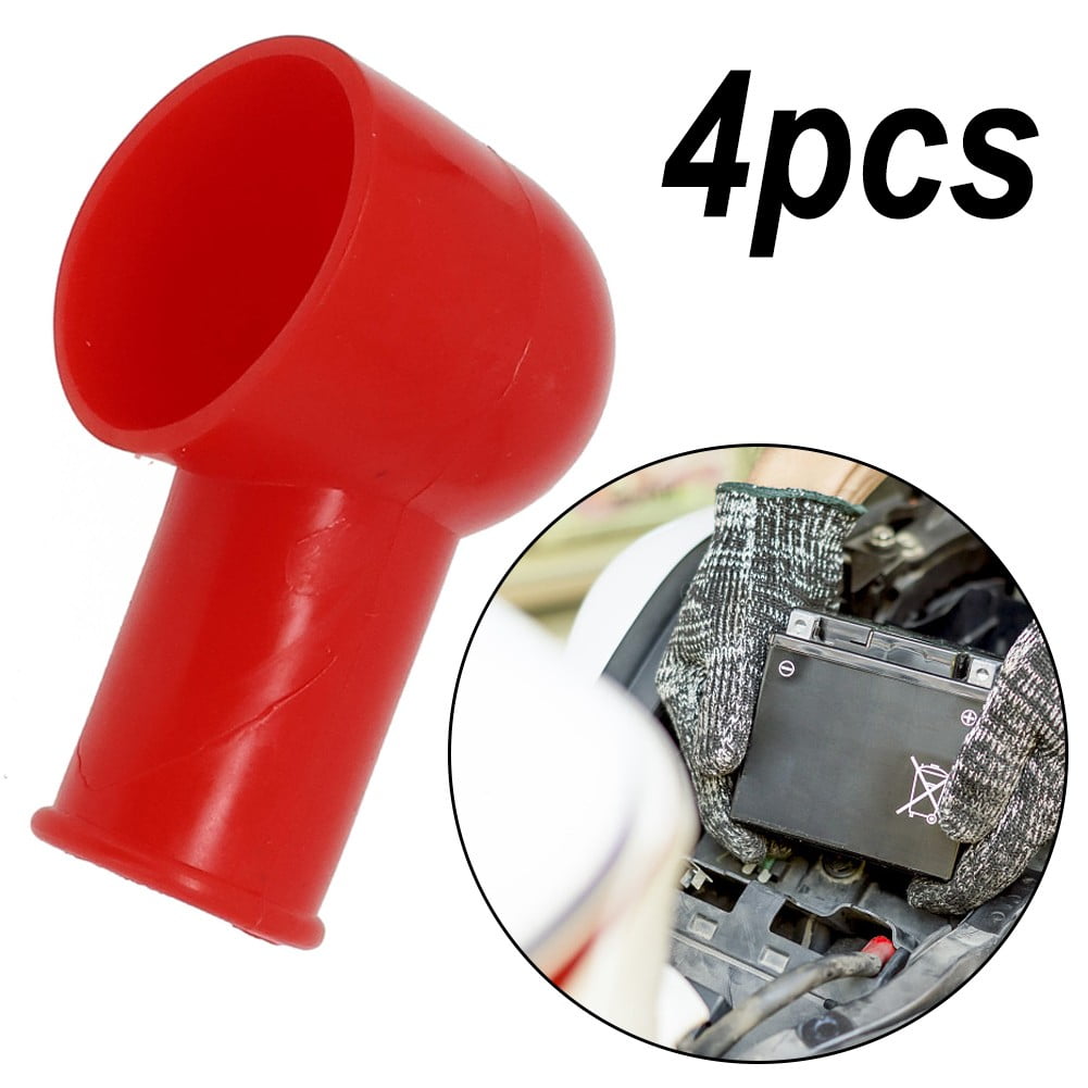 4X Car Battery Insulation Covers Red Black Terminal Protection Rubber ...