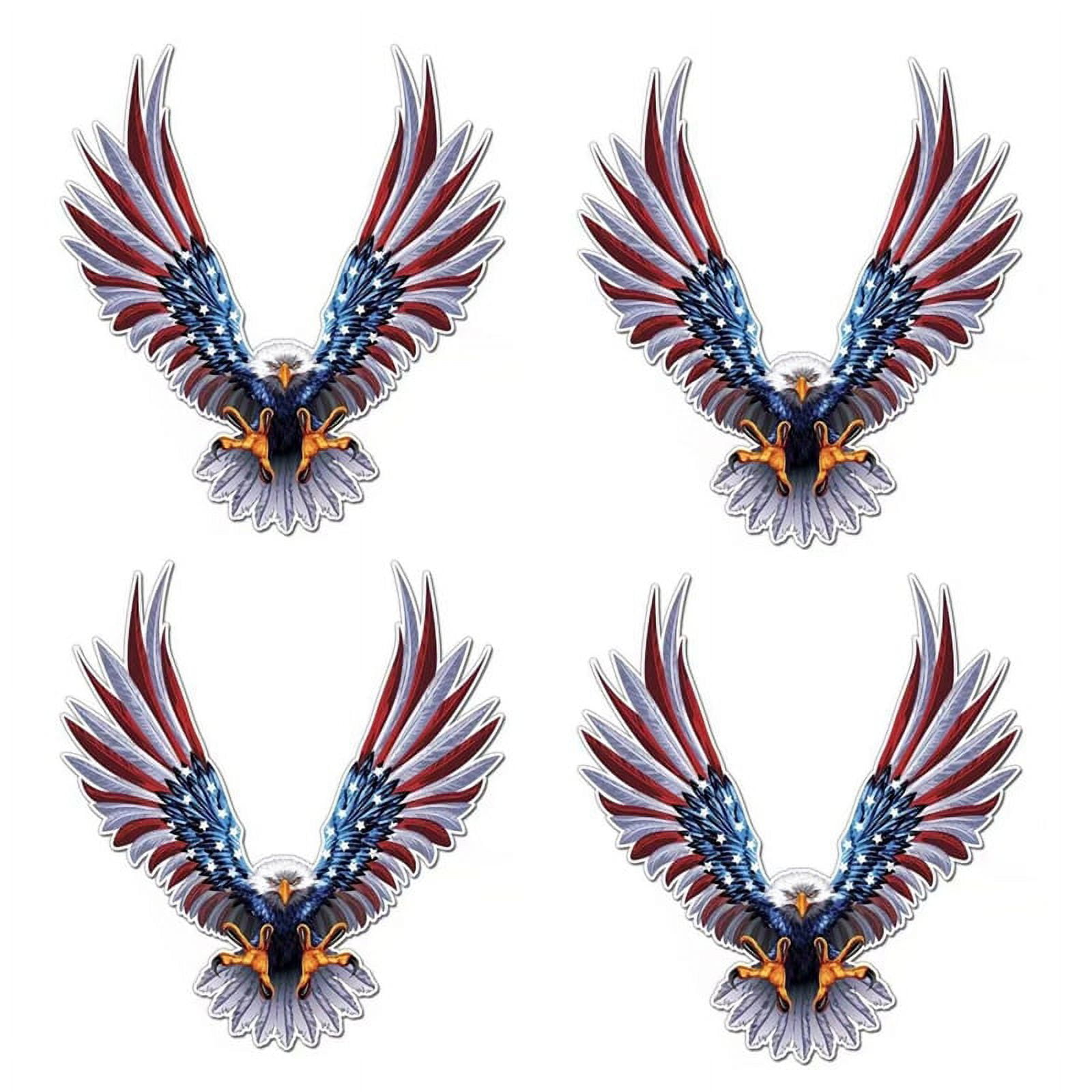 4X Car Decal Hawk Auto Truck USA Eagle PET Flag Sticker Hood Decals ...