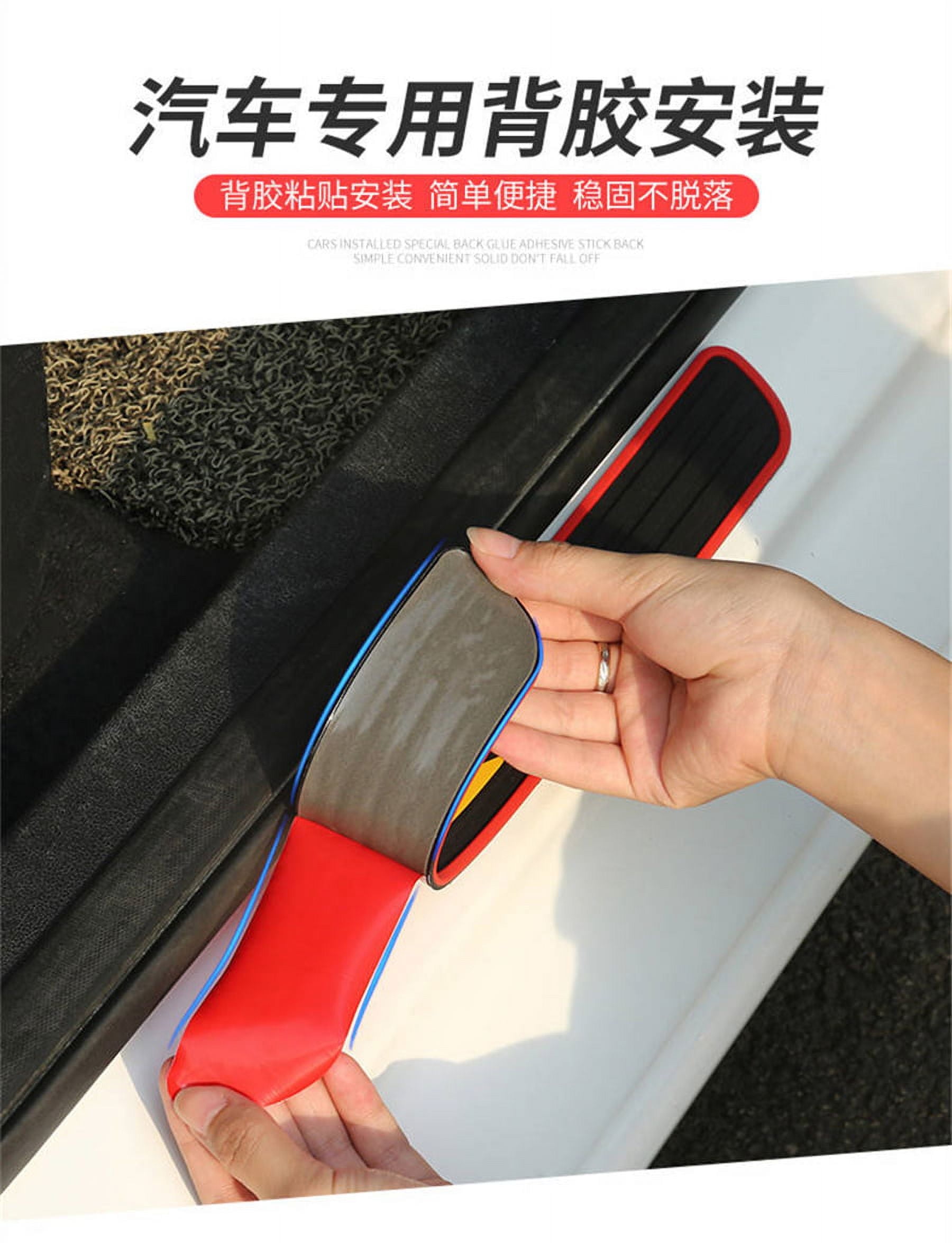 4X Car Front+Rear Door Scuff Sill Cover Panel Step Protector Black ...