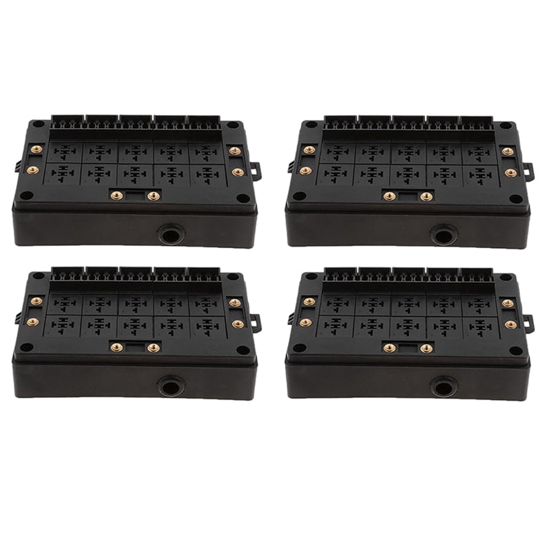 4X Car Relay Socket Black Box 18 Way Blade Fuse Holder for Automotive ...