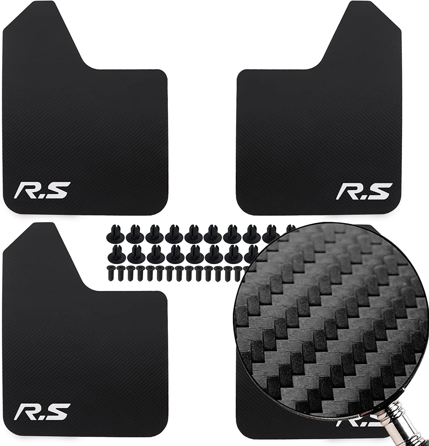 4X Carbon Fiber Universal Mud Flaps Splash Guards Mudguards for Car ...