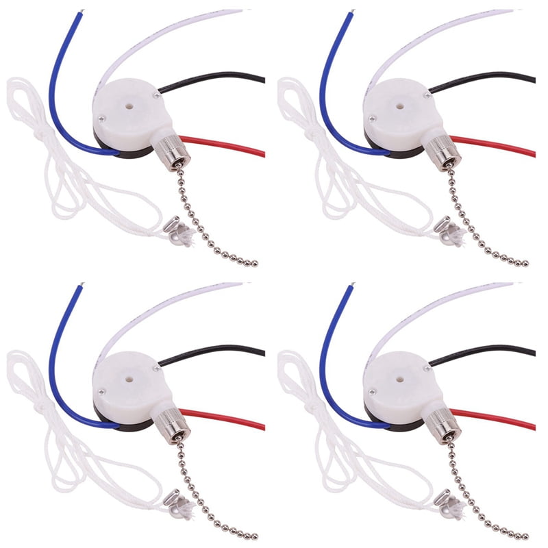 4X Ceiling Fan Switch Kit 3 Speed 4 Wire, Zipper Speed Control Switch ...