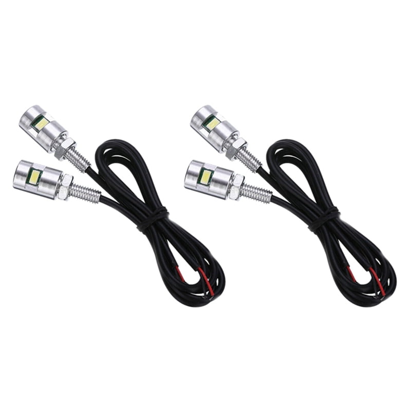 4X Chrome 5630 Screw Bolt Lamp Car Universal License Plate Light 12V ...