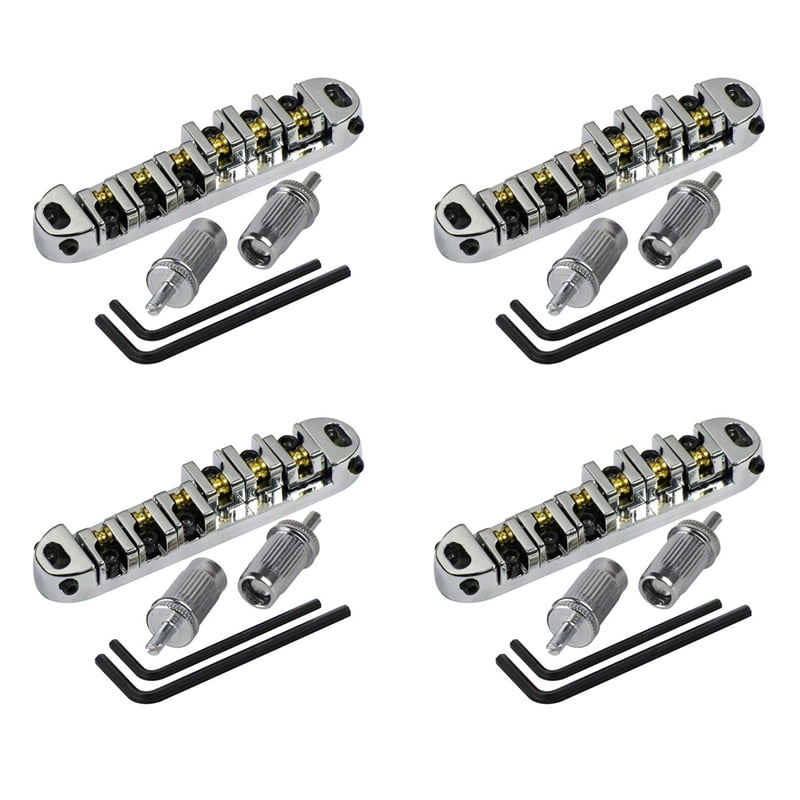 4X Chrome Metal Plated Roller Saddle Tune-O- Bridge for Style Electric ...