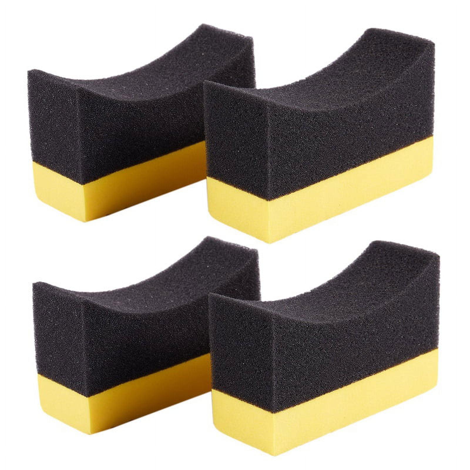 4X Contoured Auto Wheels Brush Sponge Tools Applicator Special Yellow ...