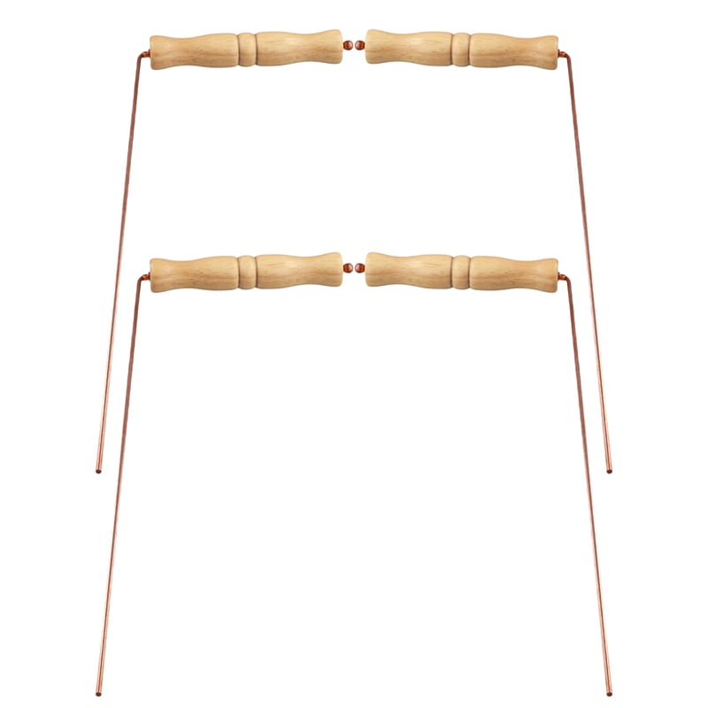 4X Copper Dowsing Rods Kit for Divination Tool - Natural Wooden Handles ...