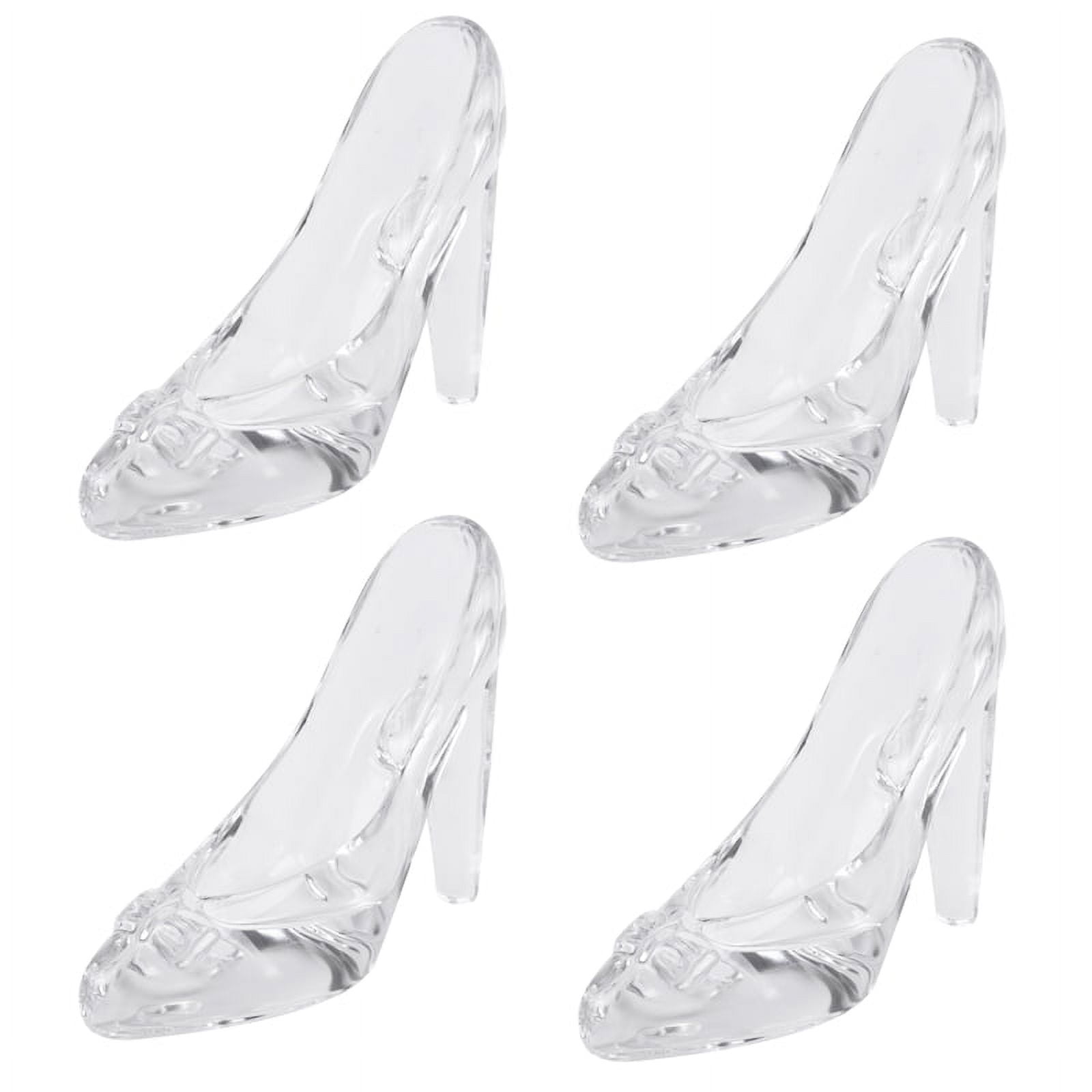 4X Crystal Shoes Glass Birthday Gift Home Decor High-Heeled Shoes ...