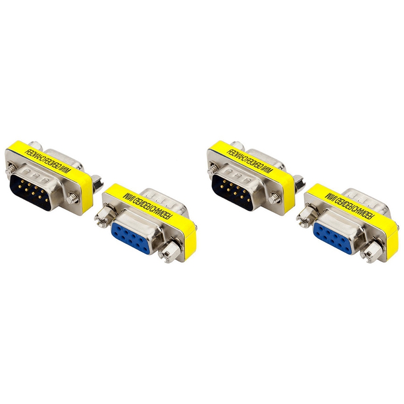 4X DB9 Computer Video Adapter DB9 Male to Female Serial Port to Hole 9 ...