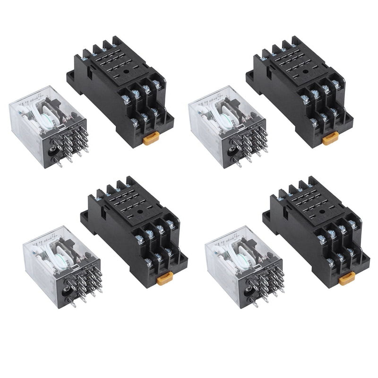 4X DC 24V Coil Volt 4PDT 14 Pin Terminal Electromagnetic Relay HH54P ...
