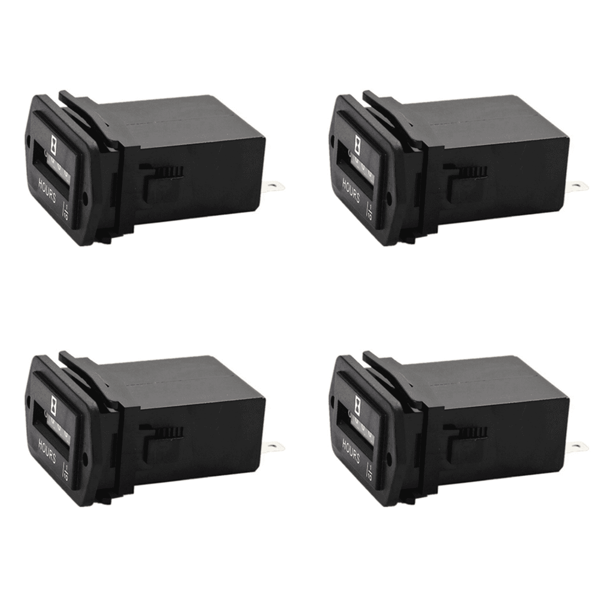 4X DC10V-80V Mechanical Hour Meter - Hourmeter for Engine Generator ...