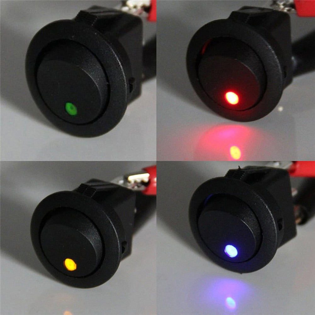4X DC12V 3 Pins Car Round Rocker Dot Boat LED Light Toggle Switches ON ...