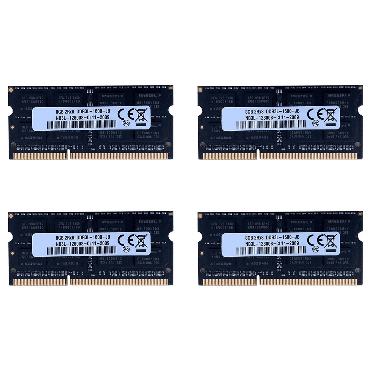 4X DDR3 8GB Laptop Ram Memory 1600Mhz PC3-12800 1.35V 204 Pins SODIMM Support Dual Channel for ...