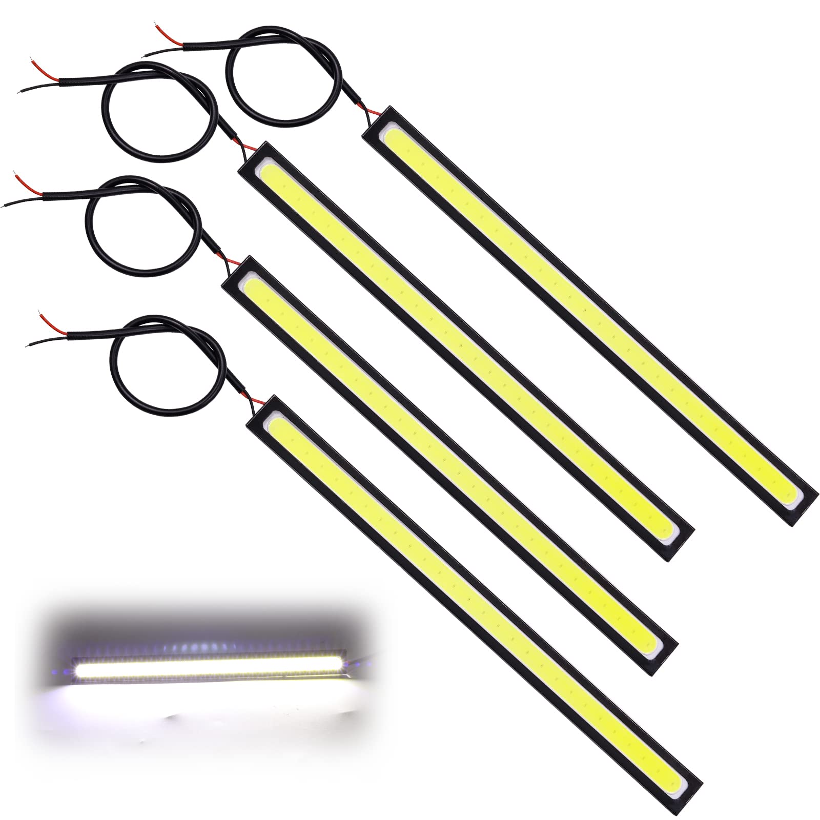 4X DRL LED Lights STF9 Daytime Running Lights Strip White as Trunk ...