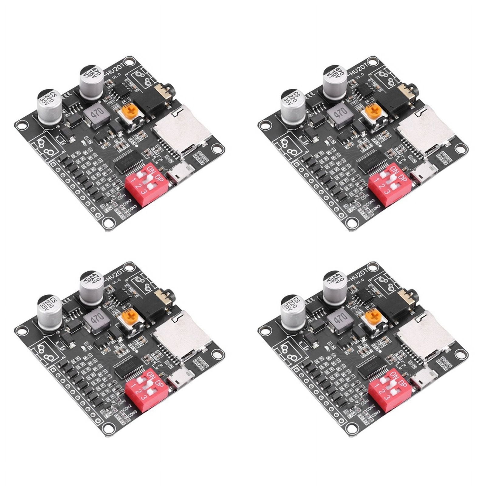 4X DY-HV20T 12V/24V Power Supply10W/20W Voice Playback Module Supporting Micro-SD Card MP3 Music ...