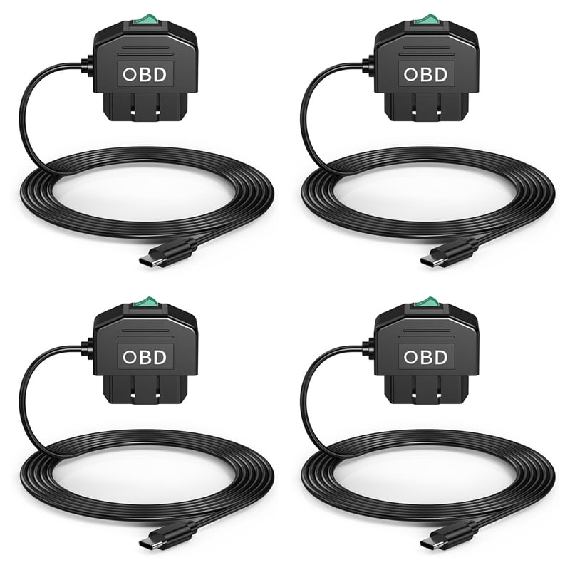 4X Dash Cam OBD Hardwire Kit, Dash Camera USB Type C Hardwire Kit with ...