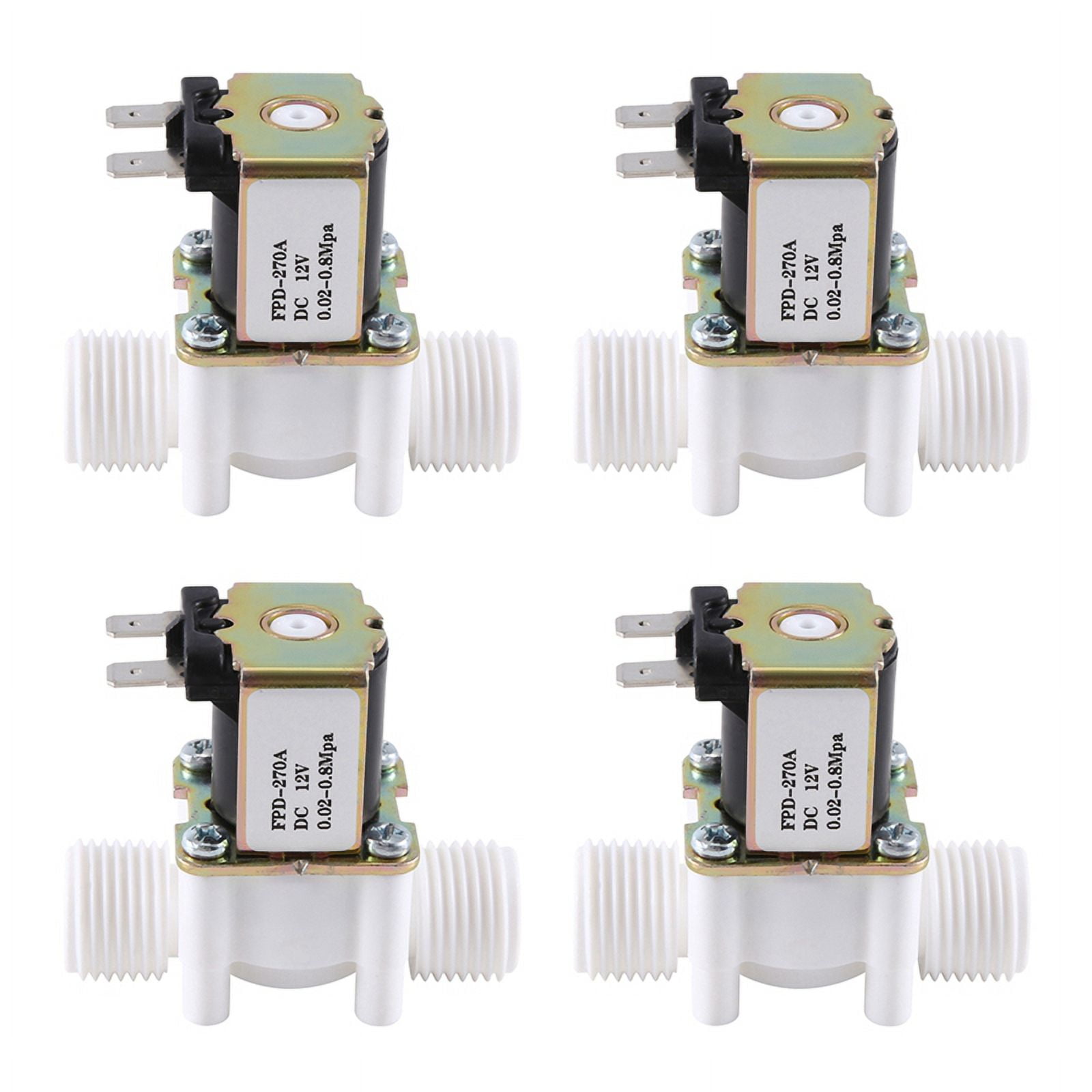 4X Dc12V Normally Closed Water Solenoid Valve G1/2-Inch Plastic ...