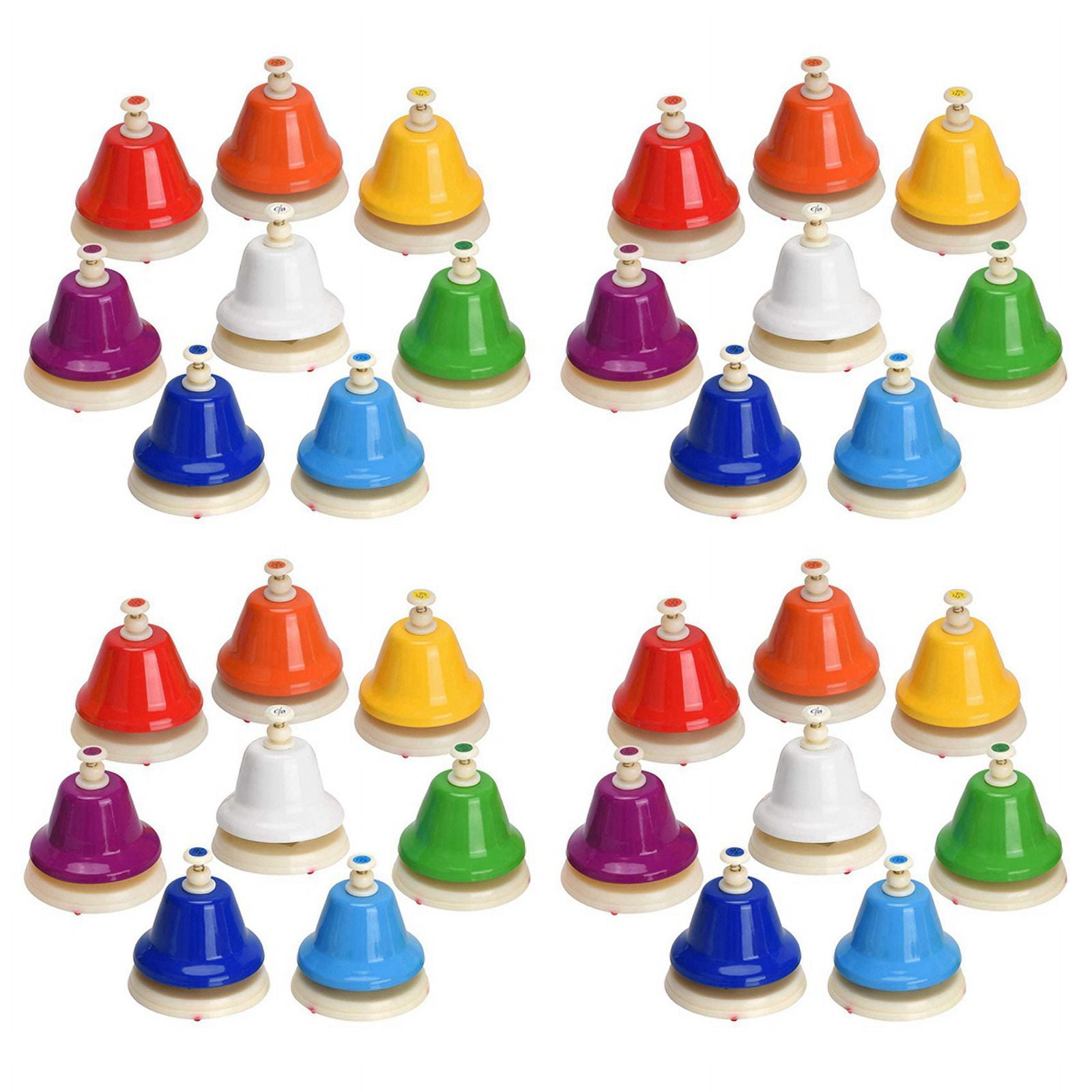 4X Desk Bells, 8 Notes Diatonic Metal Hand Bells, Rainbow Music Bells ...