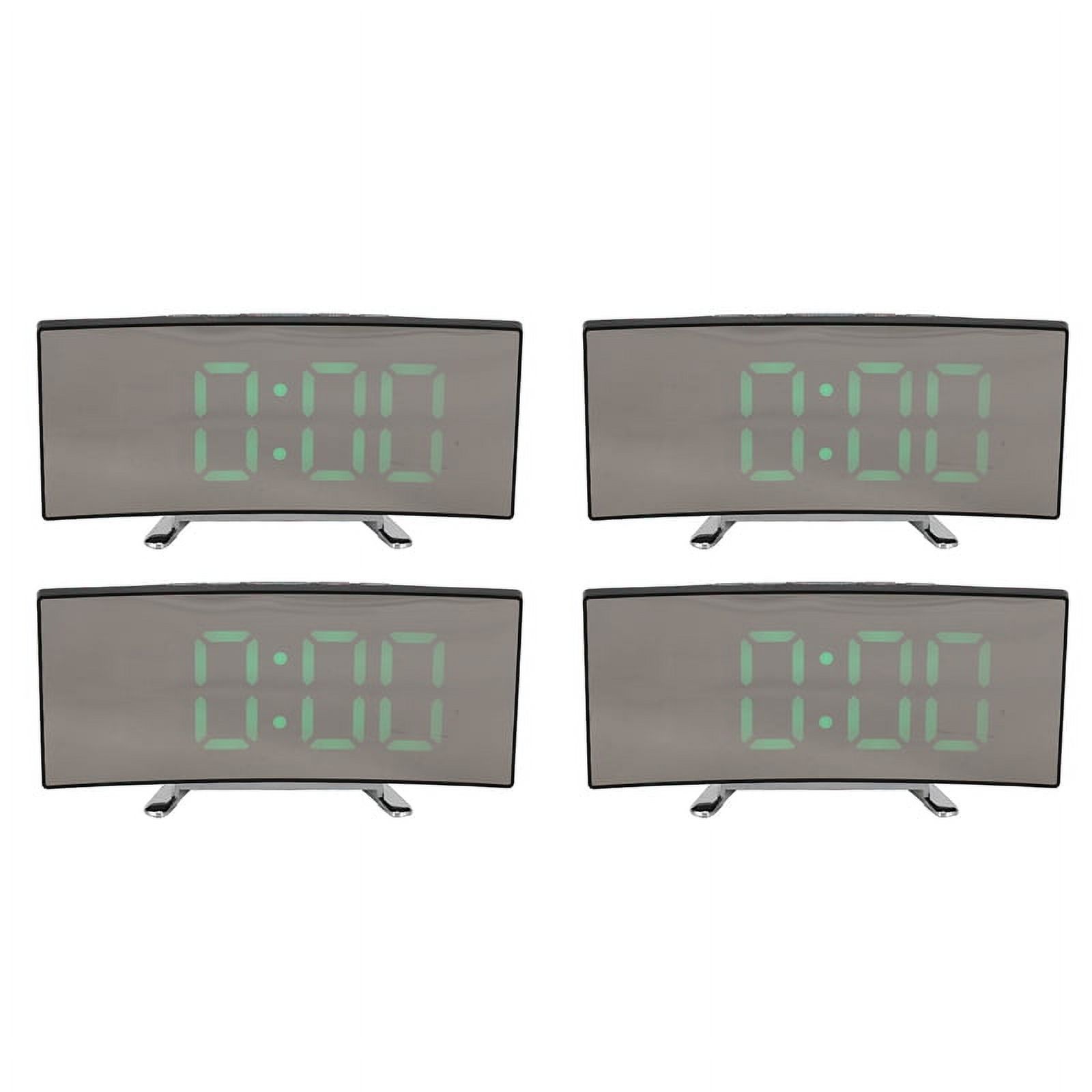 4X Digital Alarm Clock, 7 Inch Curved Dimmable LED Screen Digital Clock ...