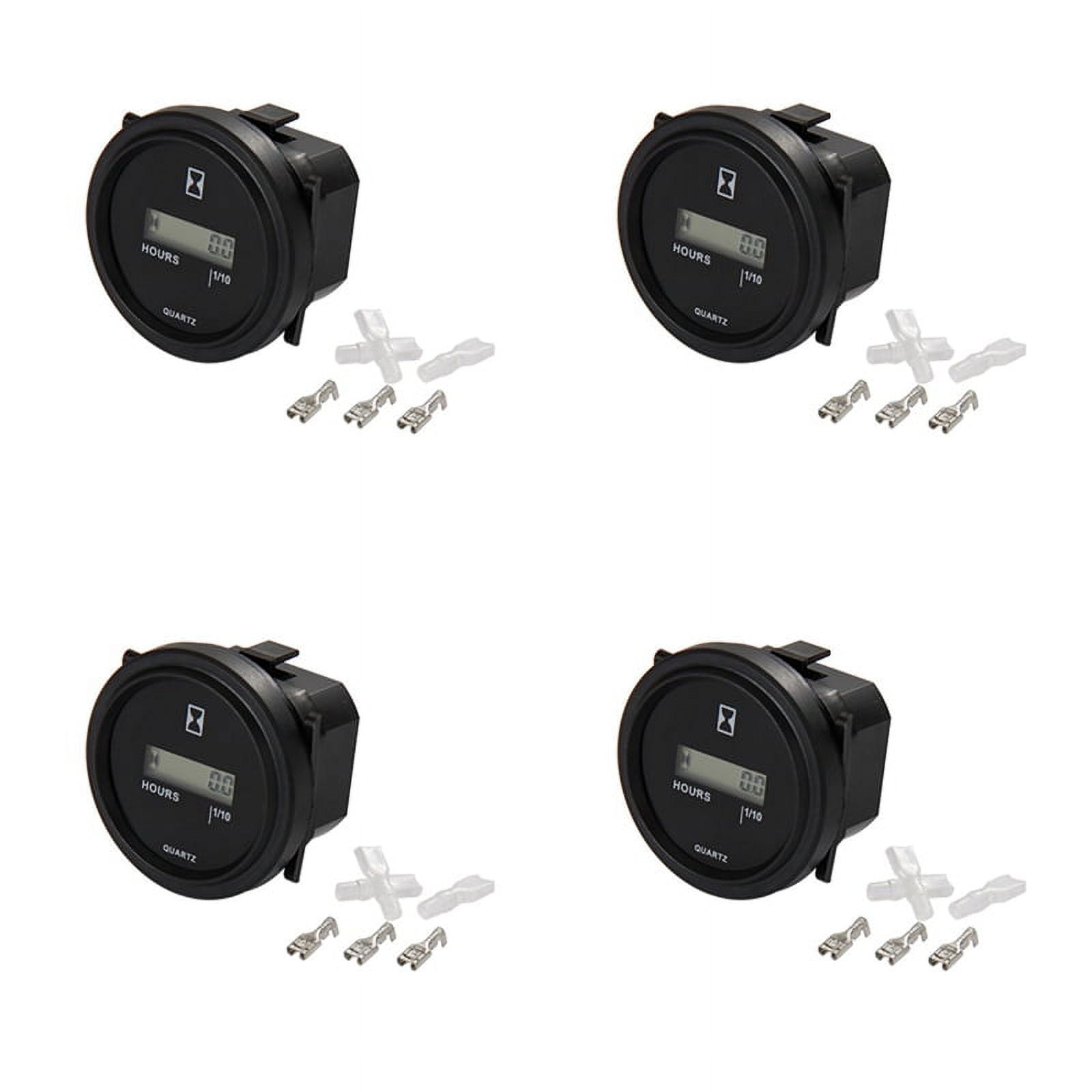4X Digital Hour Meter Resettable Total Running Hours Data Storage for ...
