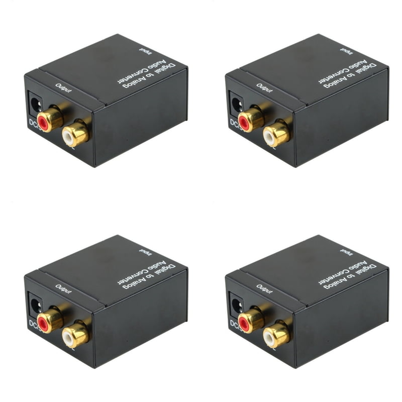 4X Digital Optical Toslink SPDIF Coax to Analog Audio Converter Adapter ...