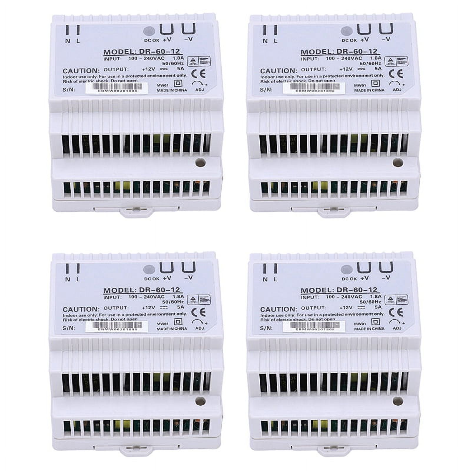 4X Din Rail Power Supply 60W 12V Ac Dc Converter 6012 Power Supply 12V ...