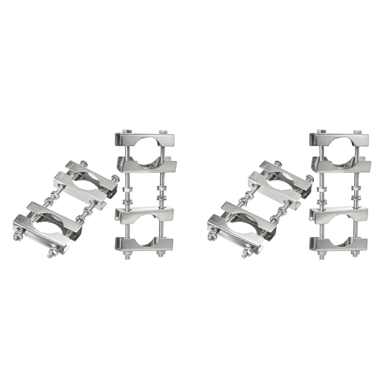 4X Double Antenna Mast Clamp Kit V Jaw Block to Mast Clamp Mounting ...