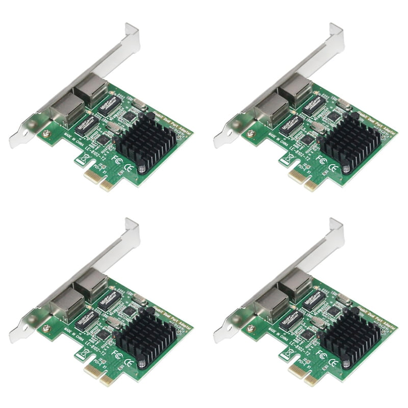 4X Dual-Port Slot Pci-E X1 Rj45 Interface Gigabit Ethernet Network Card ...