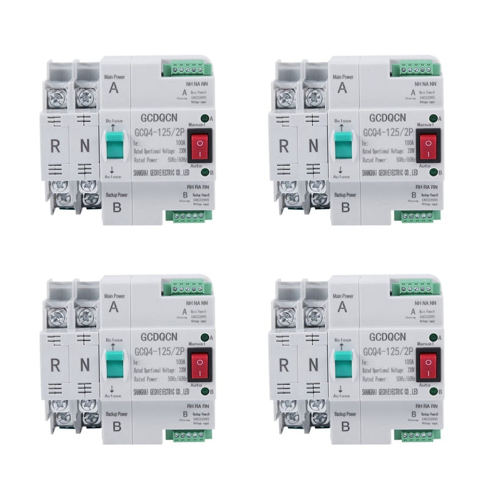 4X Dual-Power Automatic Transfer Switch 2P 100A Household 35mm Rail ...