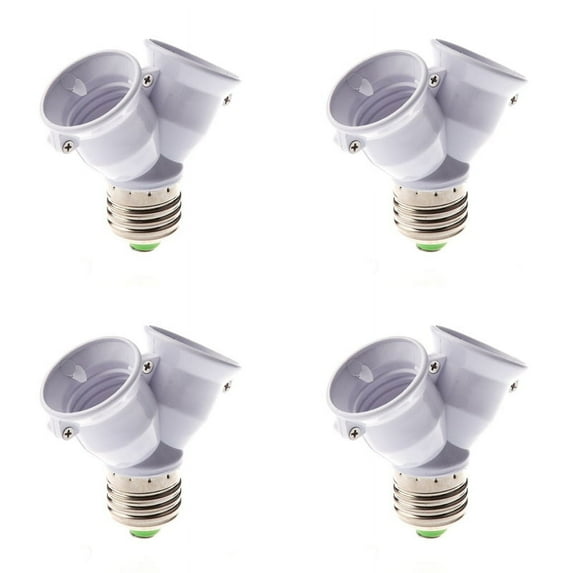 4X E27 1 to 2 E27 LED Light Lamp Bulb Adapter Converter Split Splitter ...