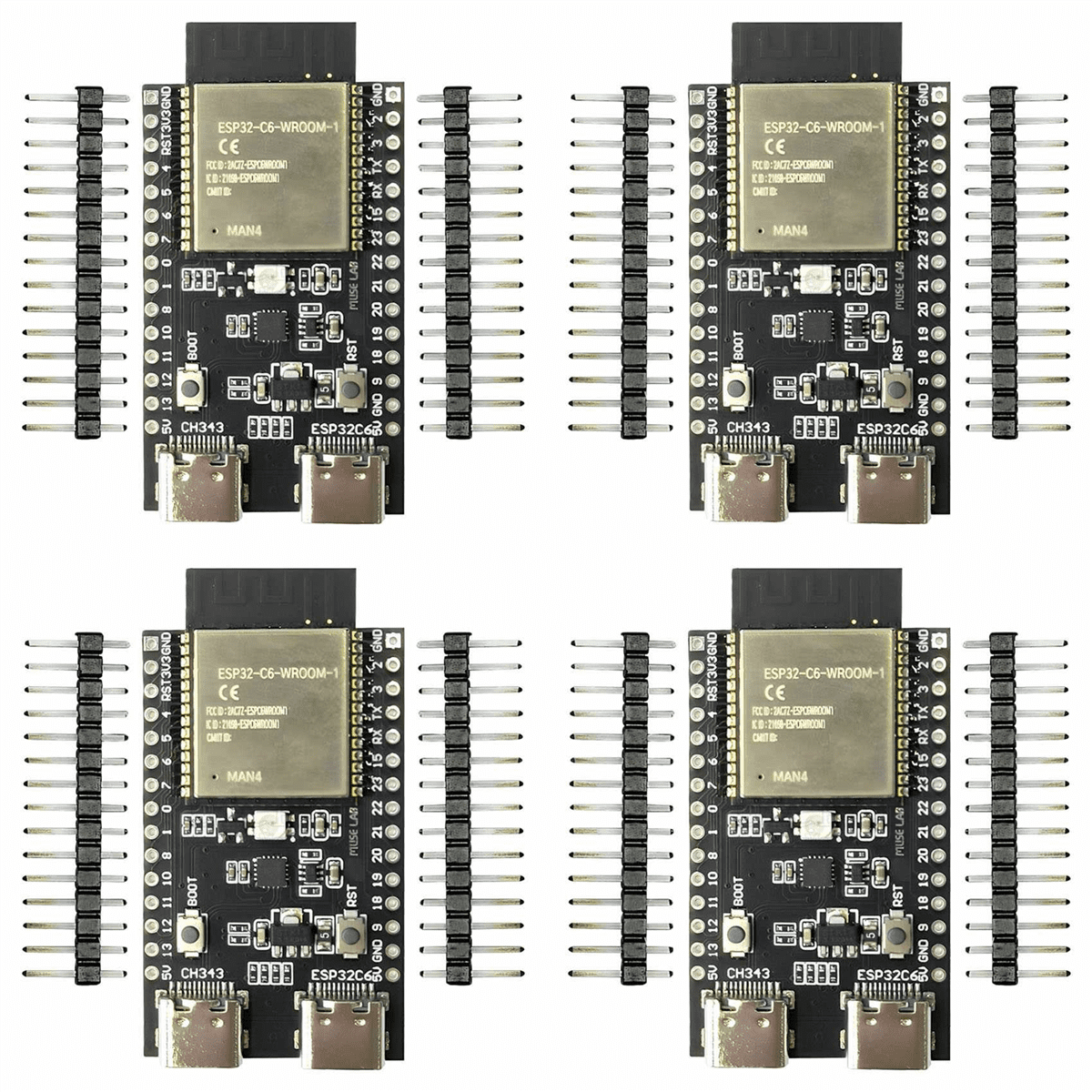 4x Esp32 C6 Devkitc 1 N4 Esp32 C6 Development Board Risc V Esp32 Wifi Module Type C Development