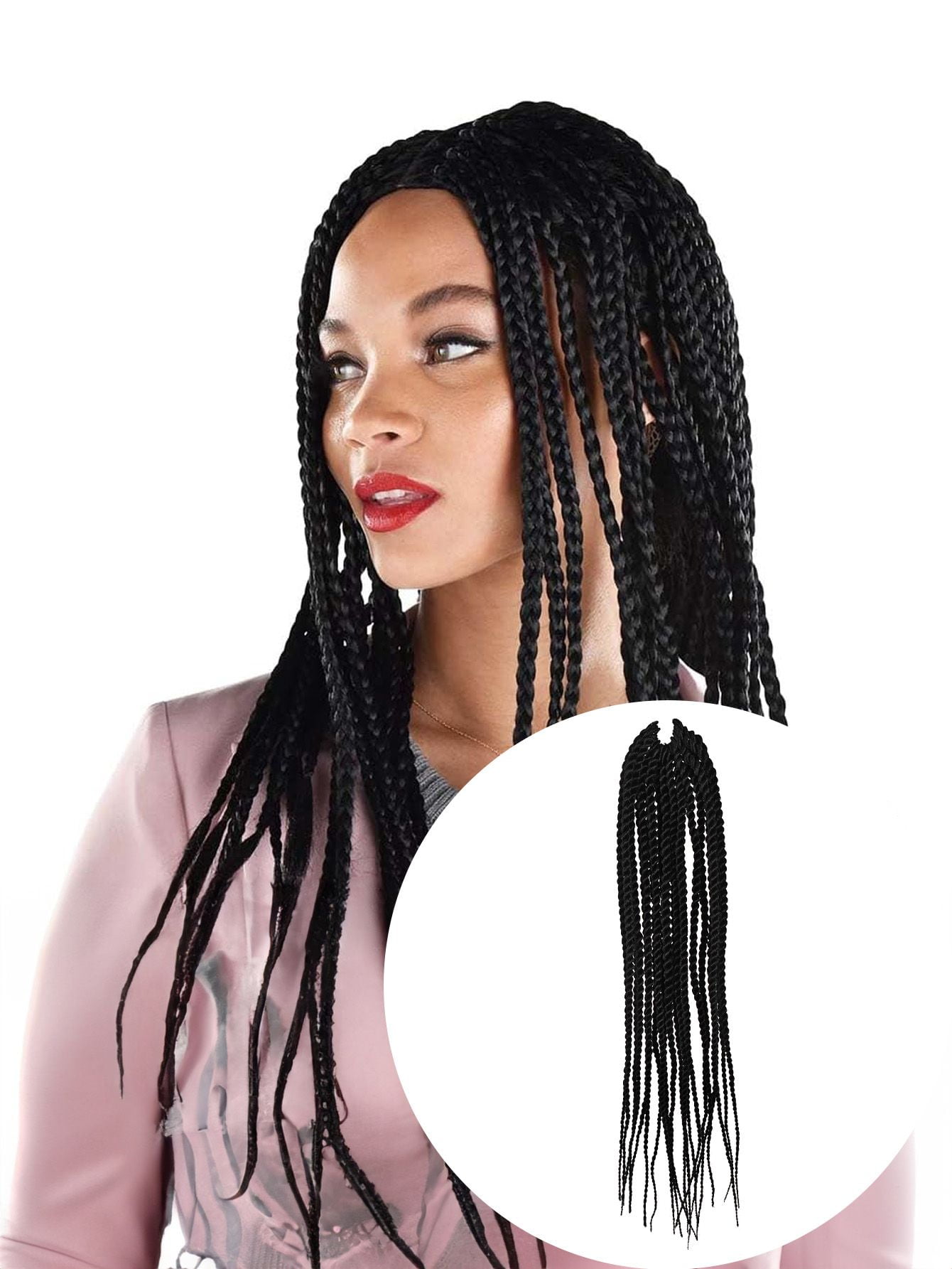 4X EZ SENEGALESE BRAID16 Long Crochet braid synthetic hairstyle black ...