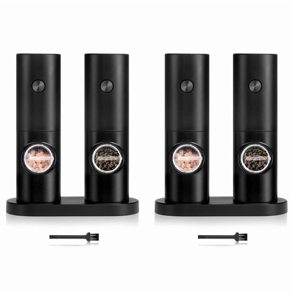 4X Electric Salt and Pepper Grinder Set, Single Hand Adjustable ...