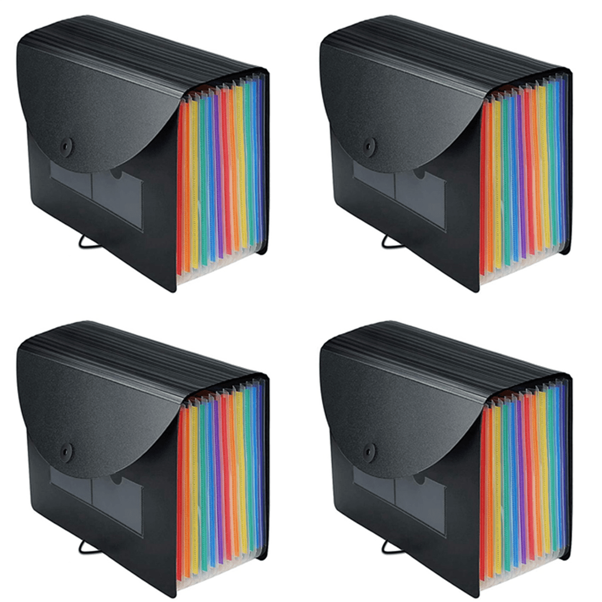 4X Expanding File Folder 12 Pockets Organizer Filing Box,A4 Accordion ...