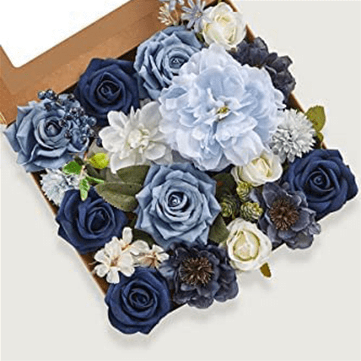NEW 4X Fake Dusty Blue Peony Flowers Combo for DIY Wedding Bridal ...