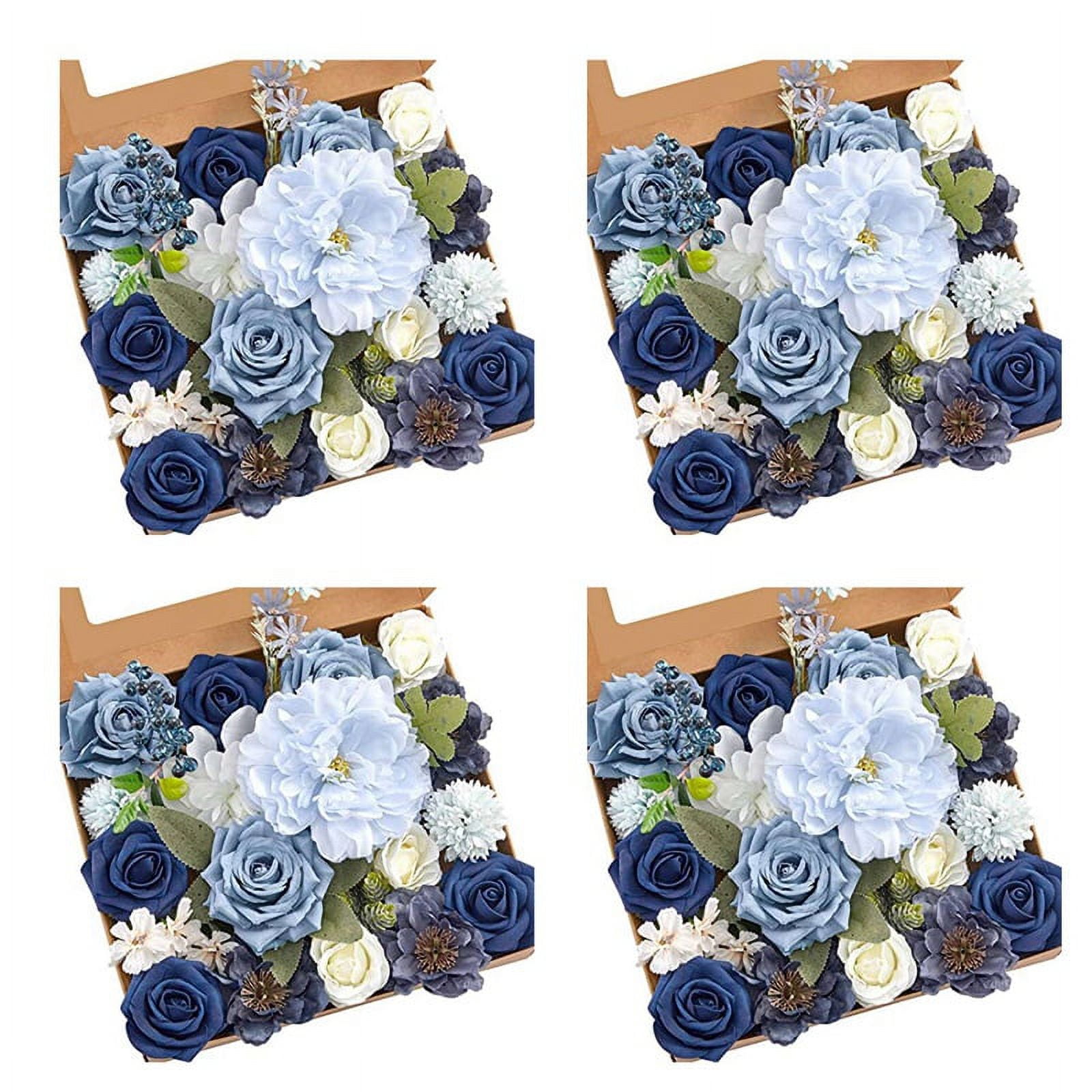 4X Fake Blue Peony Flowers Combo for DIY Wedding Bridal Bouquets ...