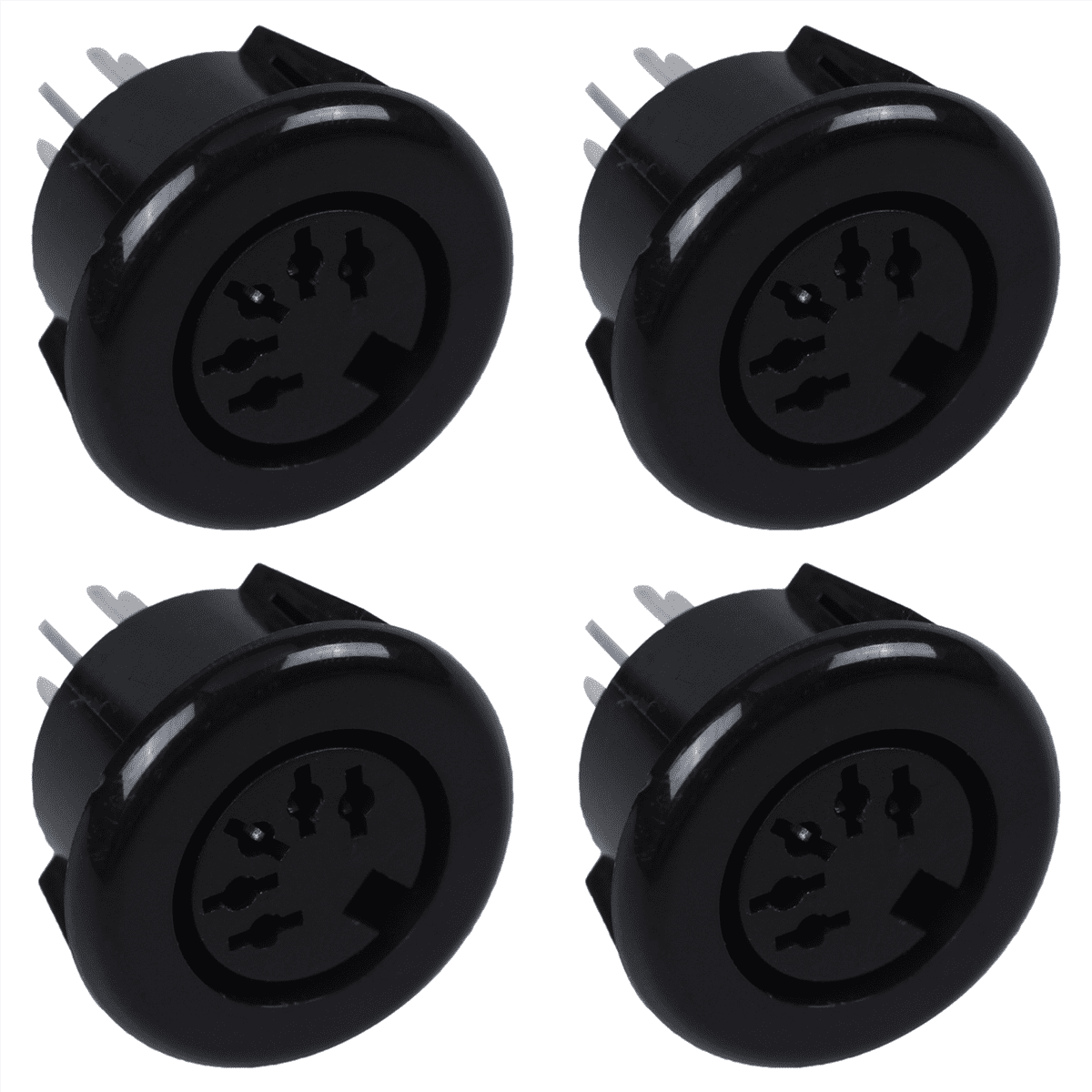 4X Female 5 Pin DIN Plug Panel Mounted Keyboard Cable Connector Adapter ...