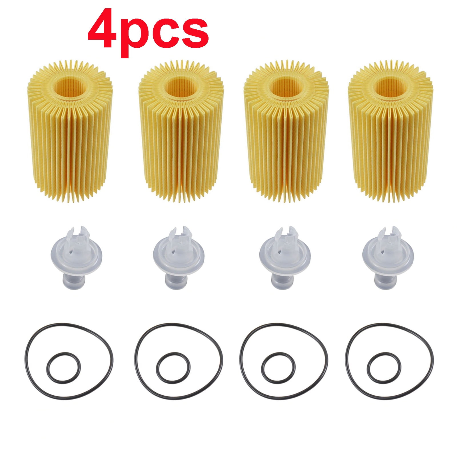 4X Fits For Toyota 04152-38020 Oil Filter Kit Lexus Land Cruiser ...