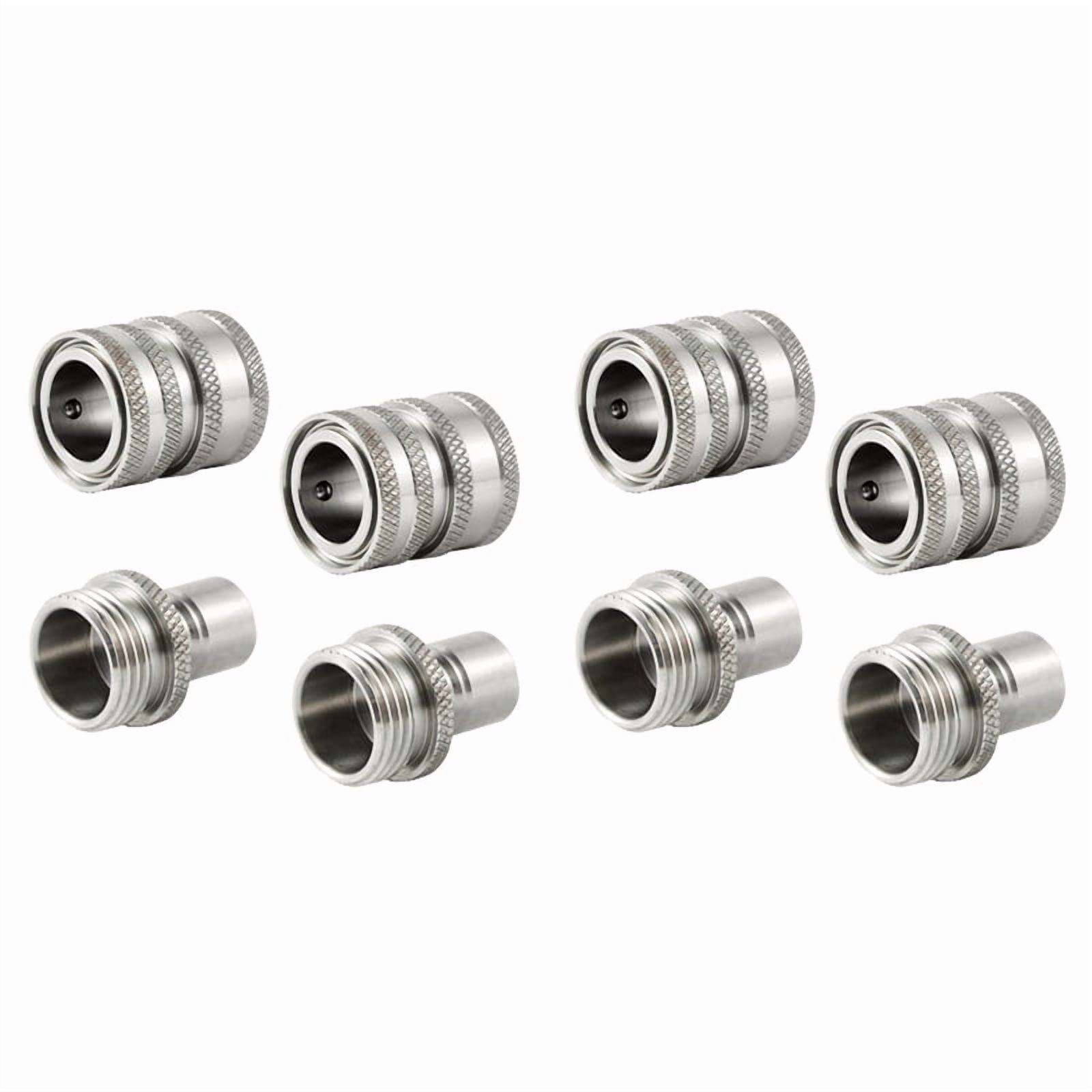 4X Garden Hose Quick Connect Stainless Steel Water Hose Connector 3/4 ...