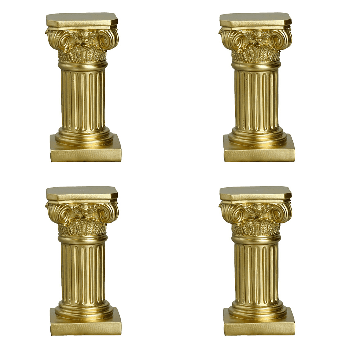 4X Gold Roman Pillar Resin Sculpture Column Decor Roman Pillar Statues ...