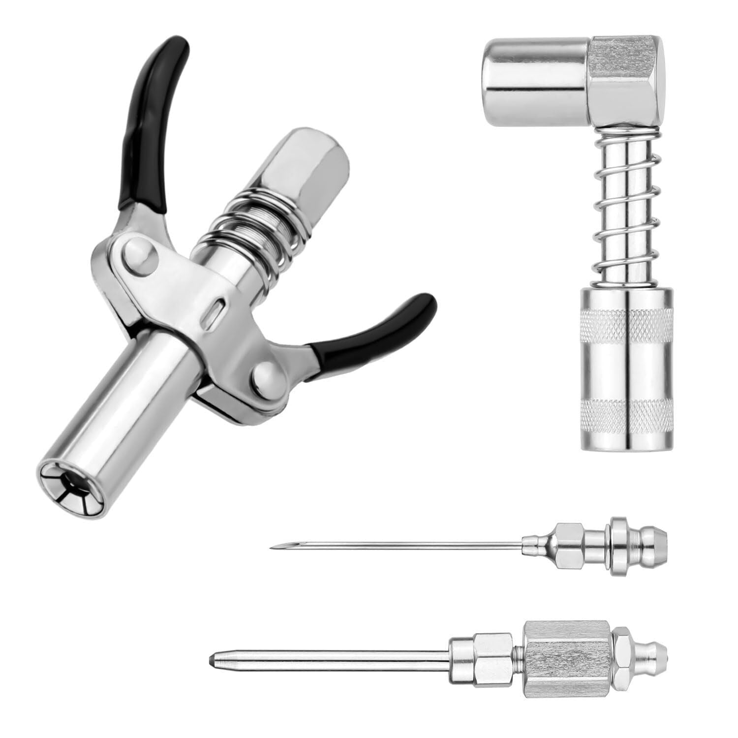 4X Grease Gun Fitting Tool Kit 90 Degree Coupler Adapter Needle Tips ...