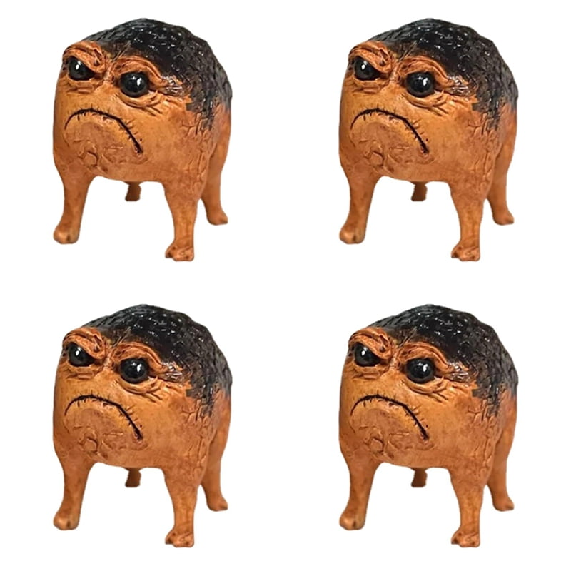 4X Grumpy Frog Toad Statue Ugly Angry Outdoor Garden Yard Frog Decor ...