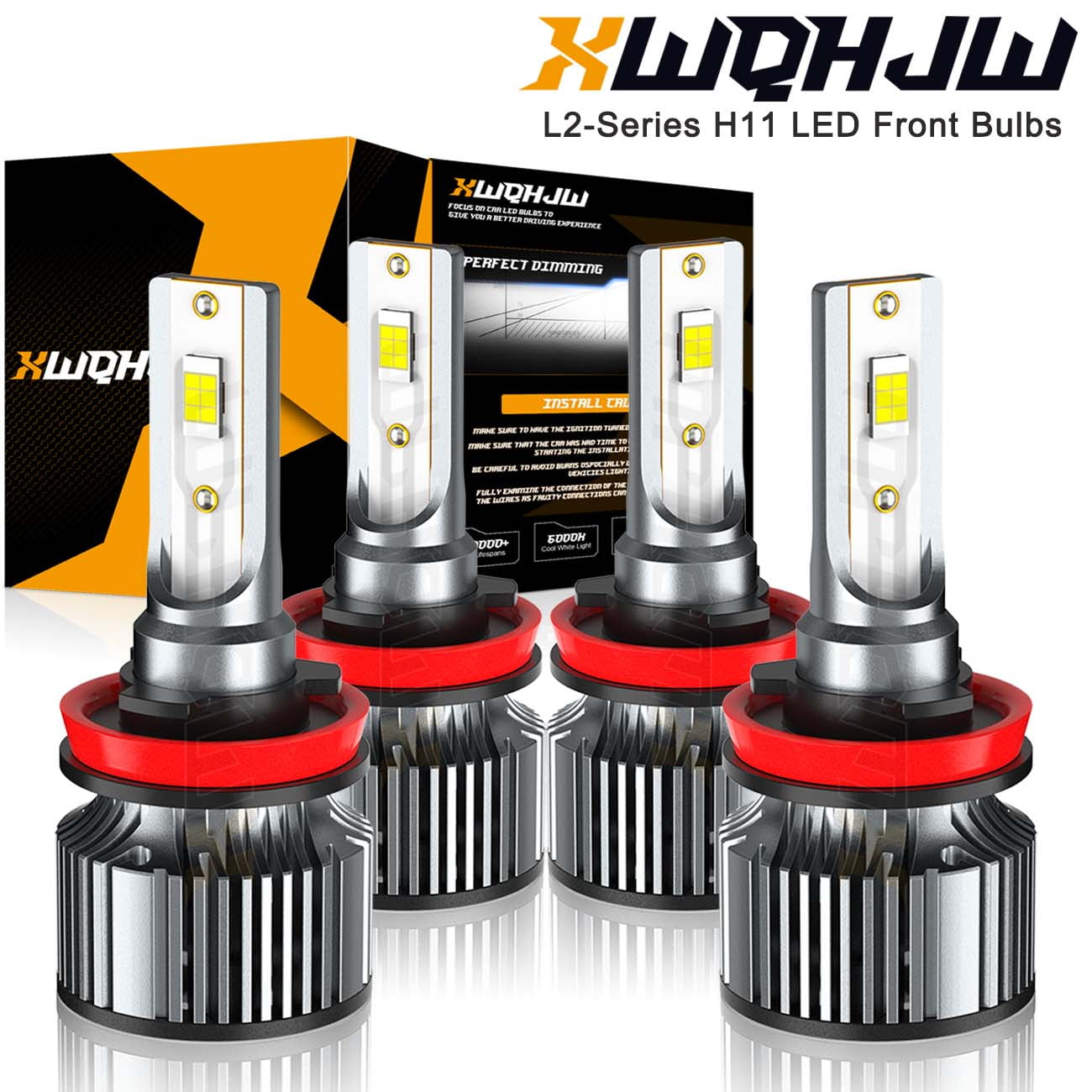 4X H11+H11 LED Headlight Bulbs Combo High Low Beam 6000K For Chevy ...