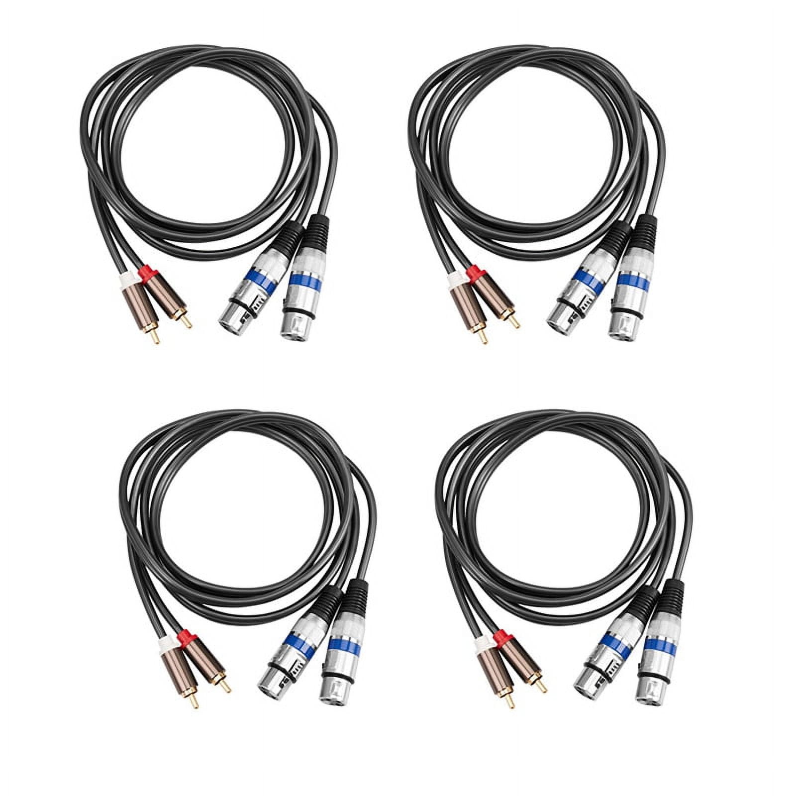 4X Hifi Audio Cable 2 Male to Xlr 3 Pin Female Mixing Console Amplifier ...